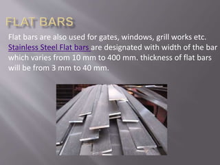 Different rolled steel bars and sections | PPTX