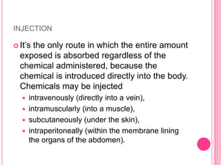 Different route of exposure of toxicant | PPTX
