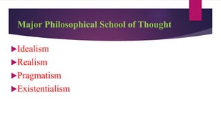 Different school of thoughts in phiosophy | PPTX