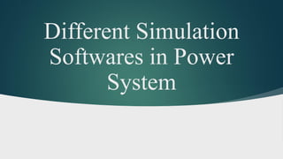 Different simulation softwares in power system | PDF