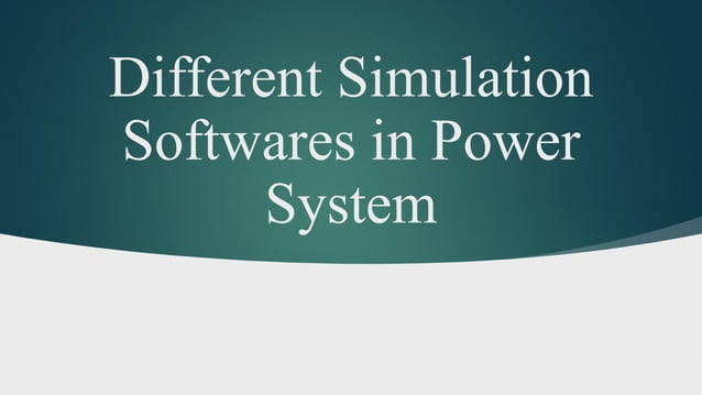 Different simulation softwares in power system | PDF | Computer Software and Applications ...