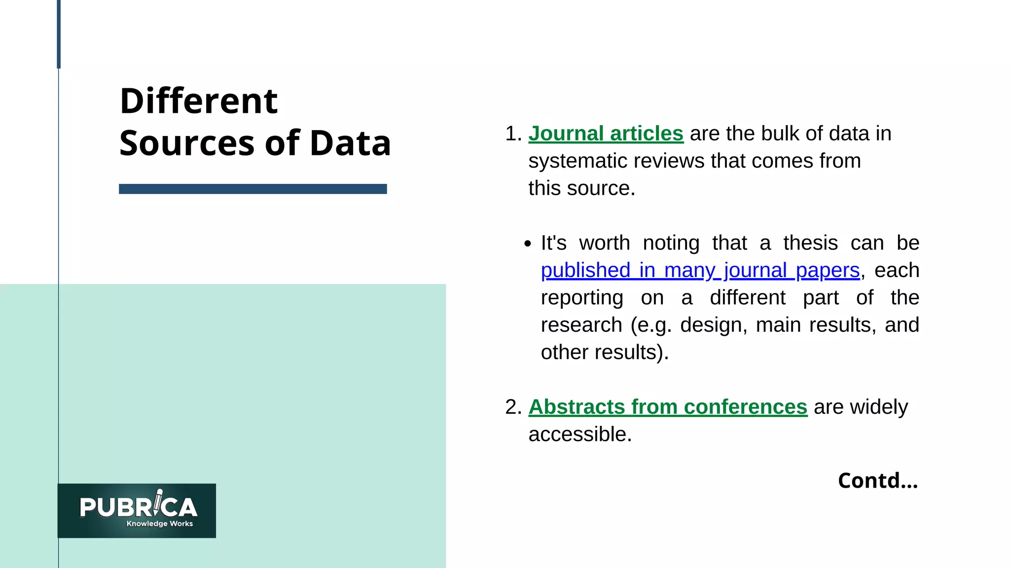 Different sources of data used to extract for writing a systematic ...