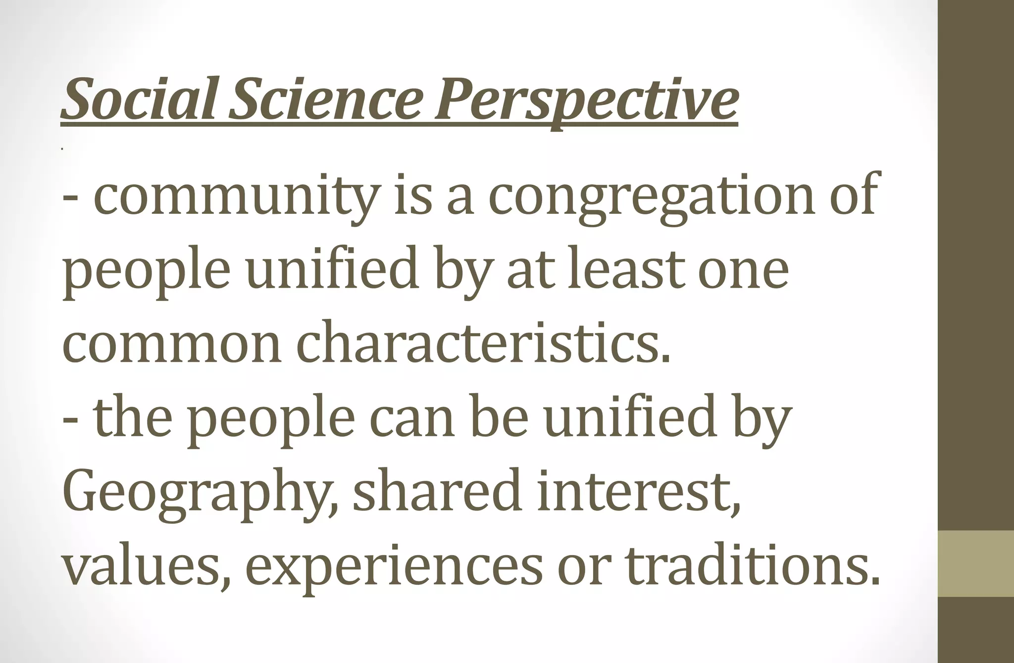 Different Perspective on Community | PPTX