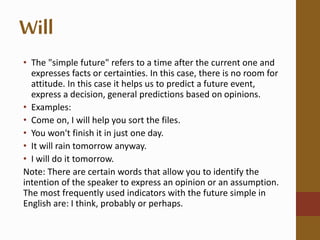Different structures to talk about the future | PPT