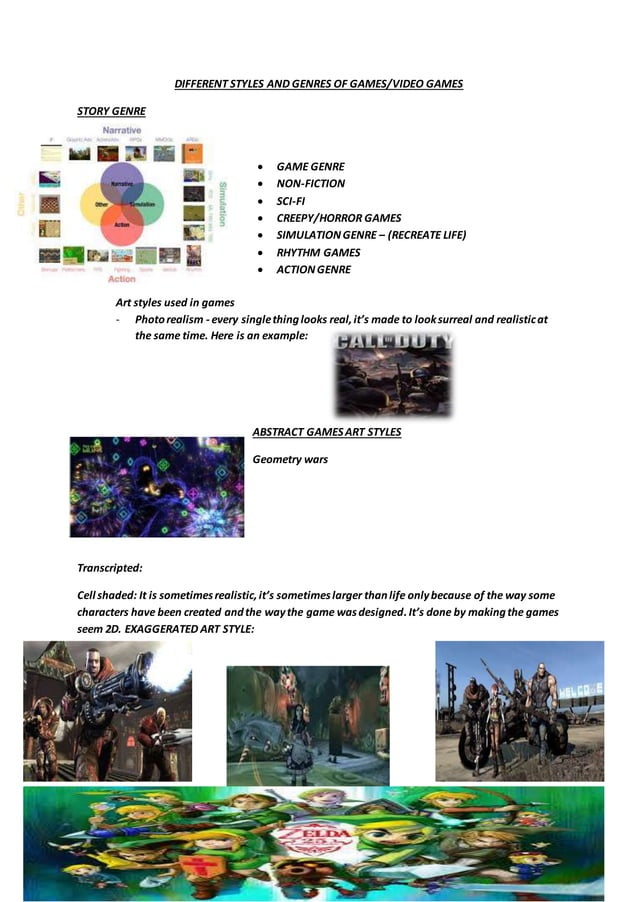 DIFFERENT STYLES & GENRE OF GAMES:) (E . Eniola O) | PDF