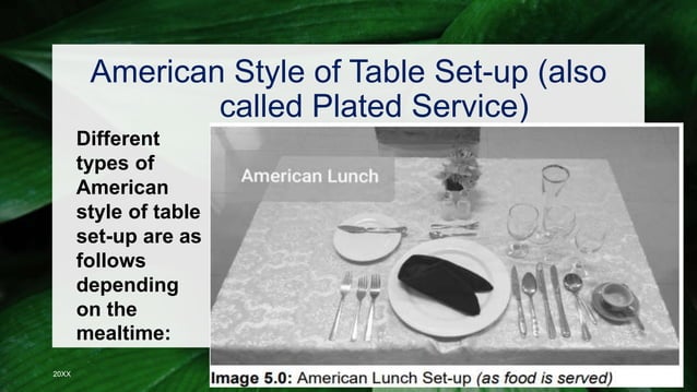 TABLE SET UP AND DIFFERENT TABLE GUIDELINES.pptx | Food & Drink
