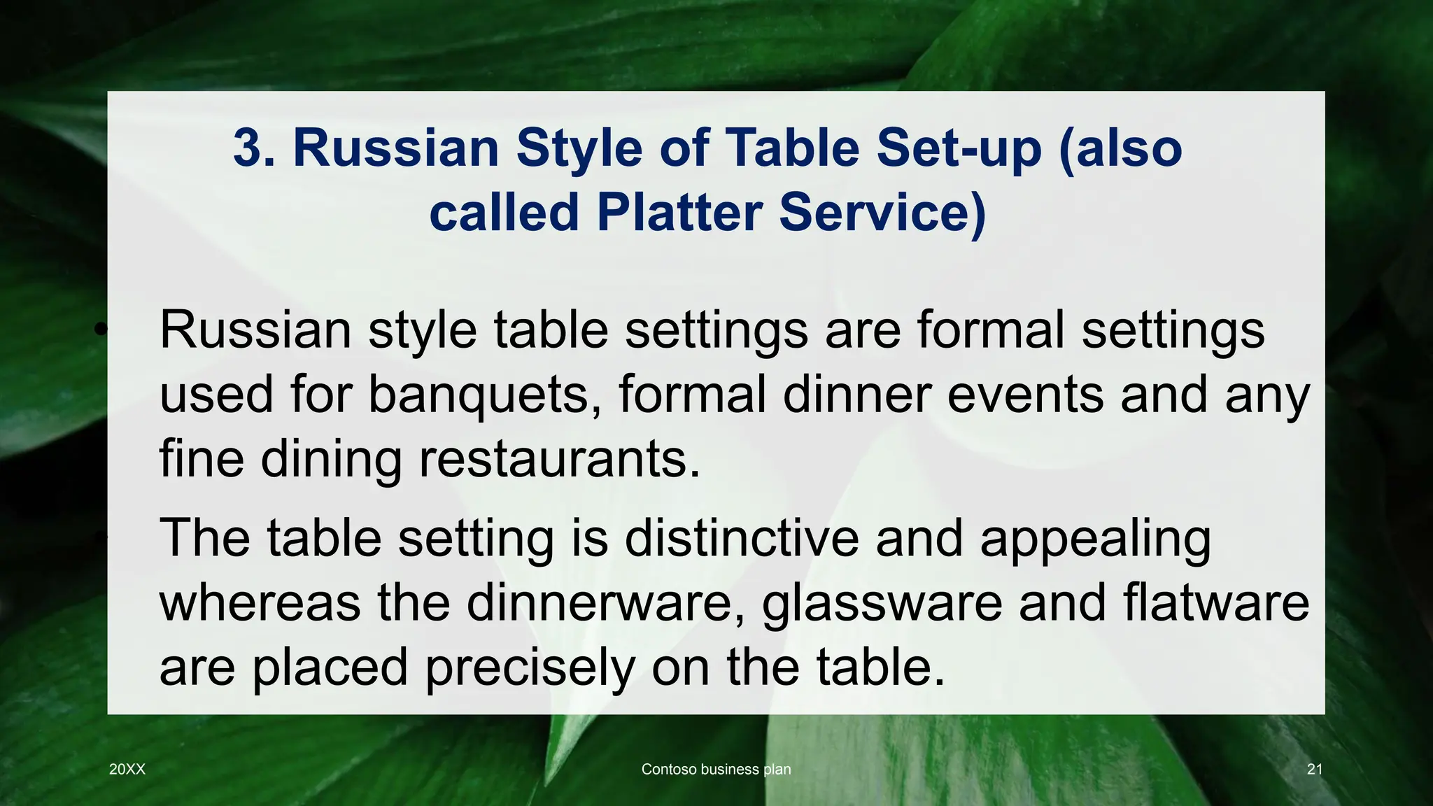 Different Styles of Table Set up in food bs | PPTX