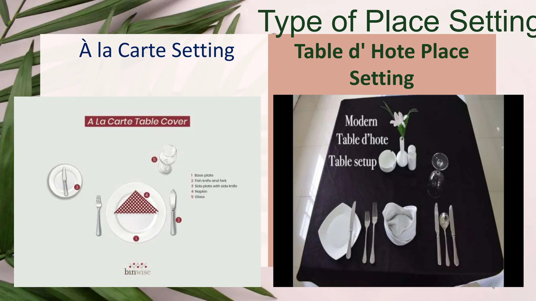 Different Styles of Table Set up in food bs | PPTX