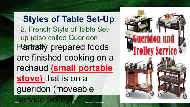 Different Styles of Table Set up in food bs | PPTX