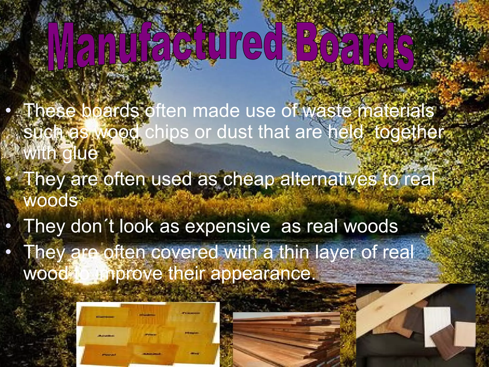 Types of wood , Tipos de Madera en INGLES (English) | PPT