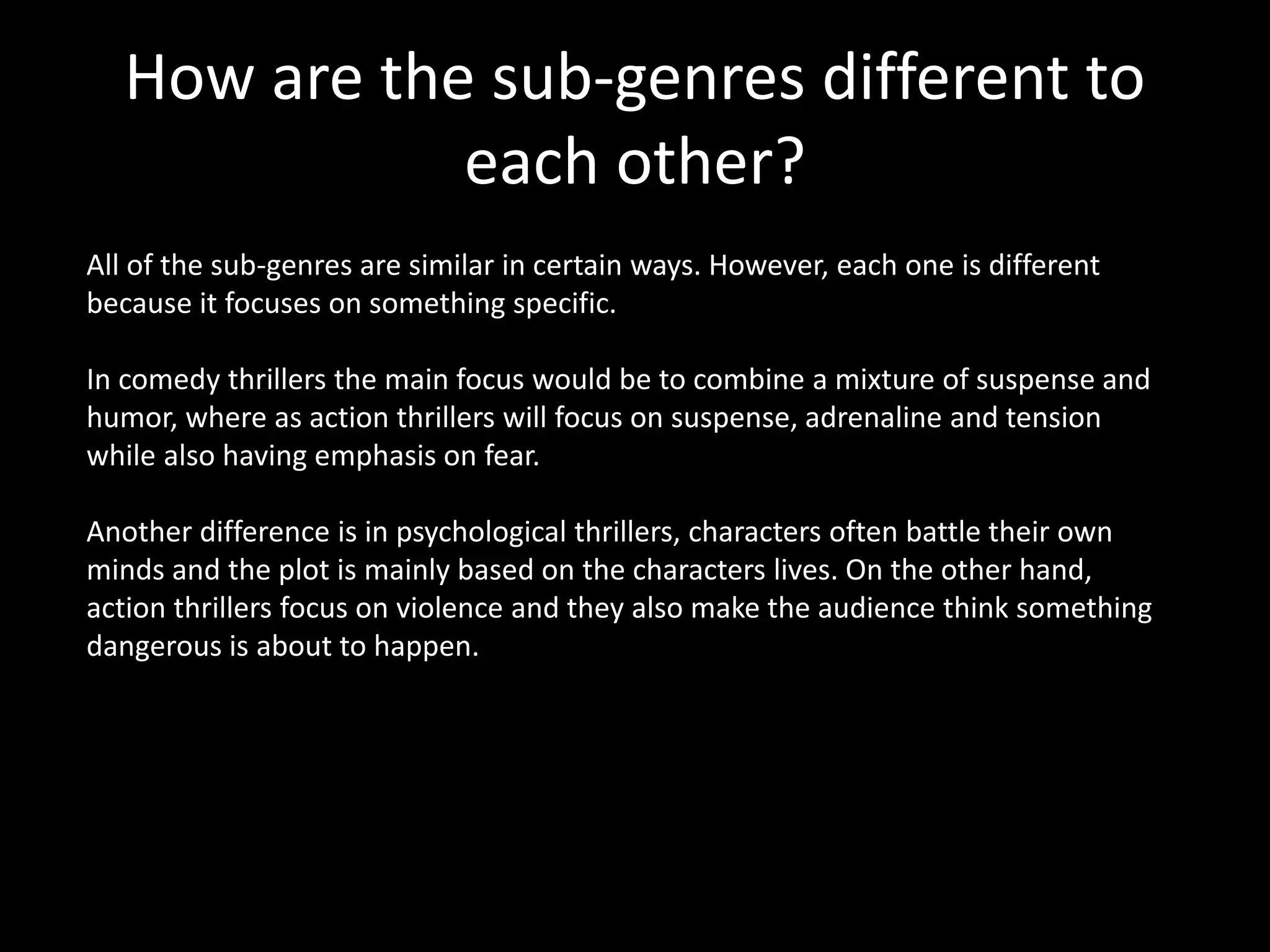 Different sub genres | PPT
