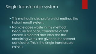 DIFFERENT SYSTEMS OF elections in World.pptx