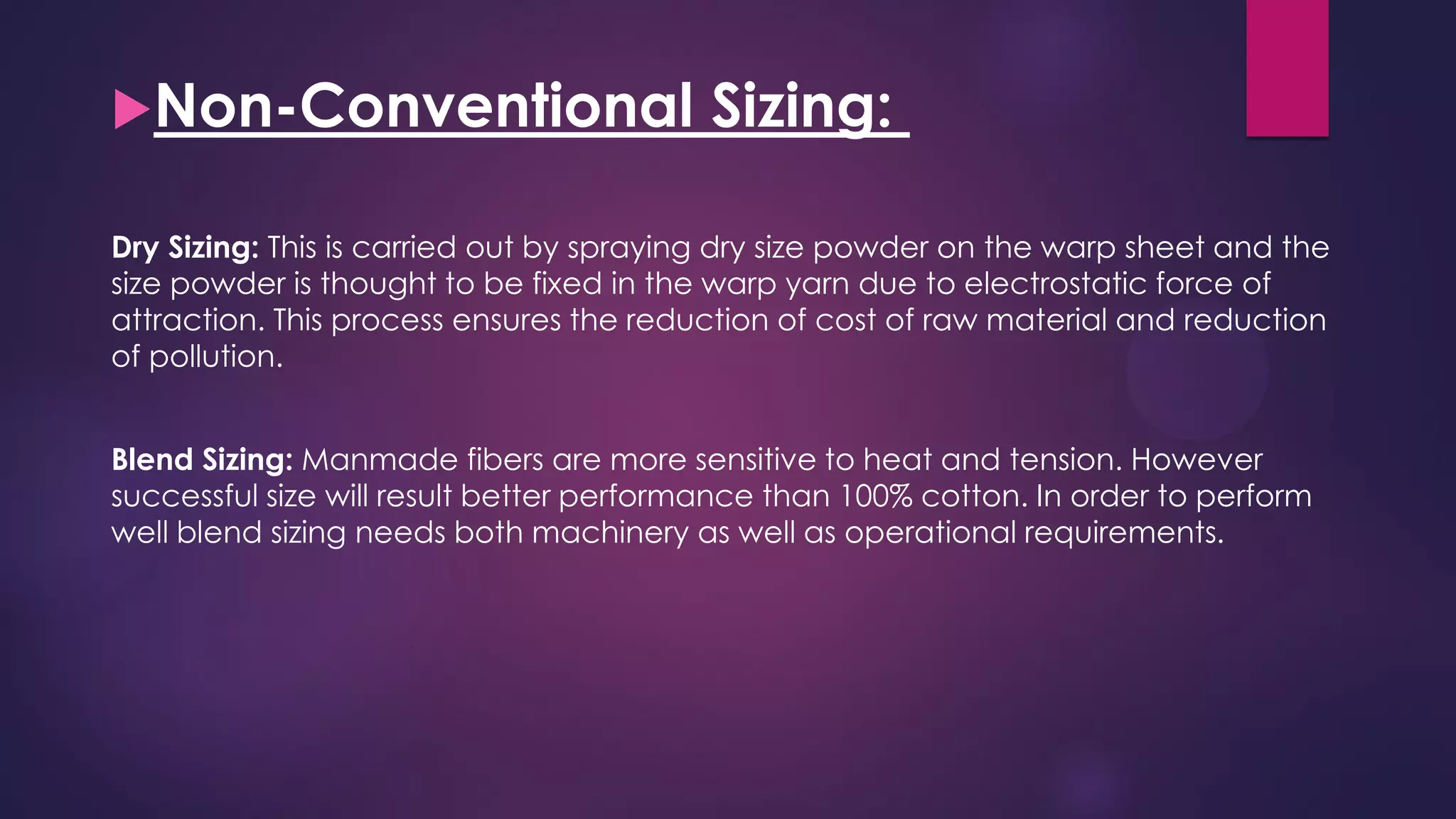 Different techniques of sizing | PDF