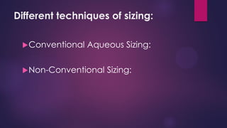 Different techniques of sizing | PDF