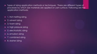 Different techniques of sizing | PDF