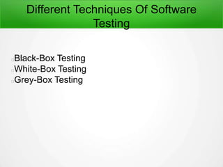 Software Testing Techniques | PPT