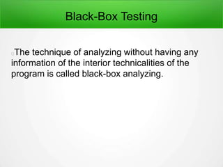 Software Testing Techniques | PPT