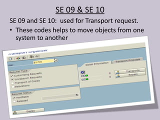 Different termininologies & transaction codes used_in_sap | PPTX