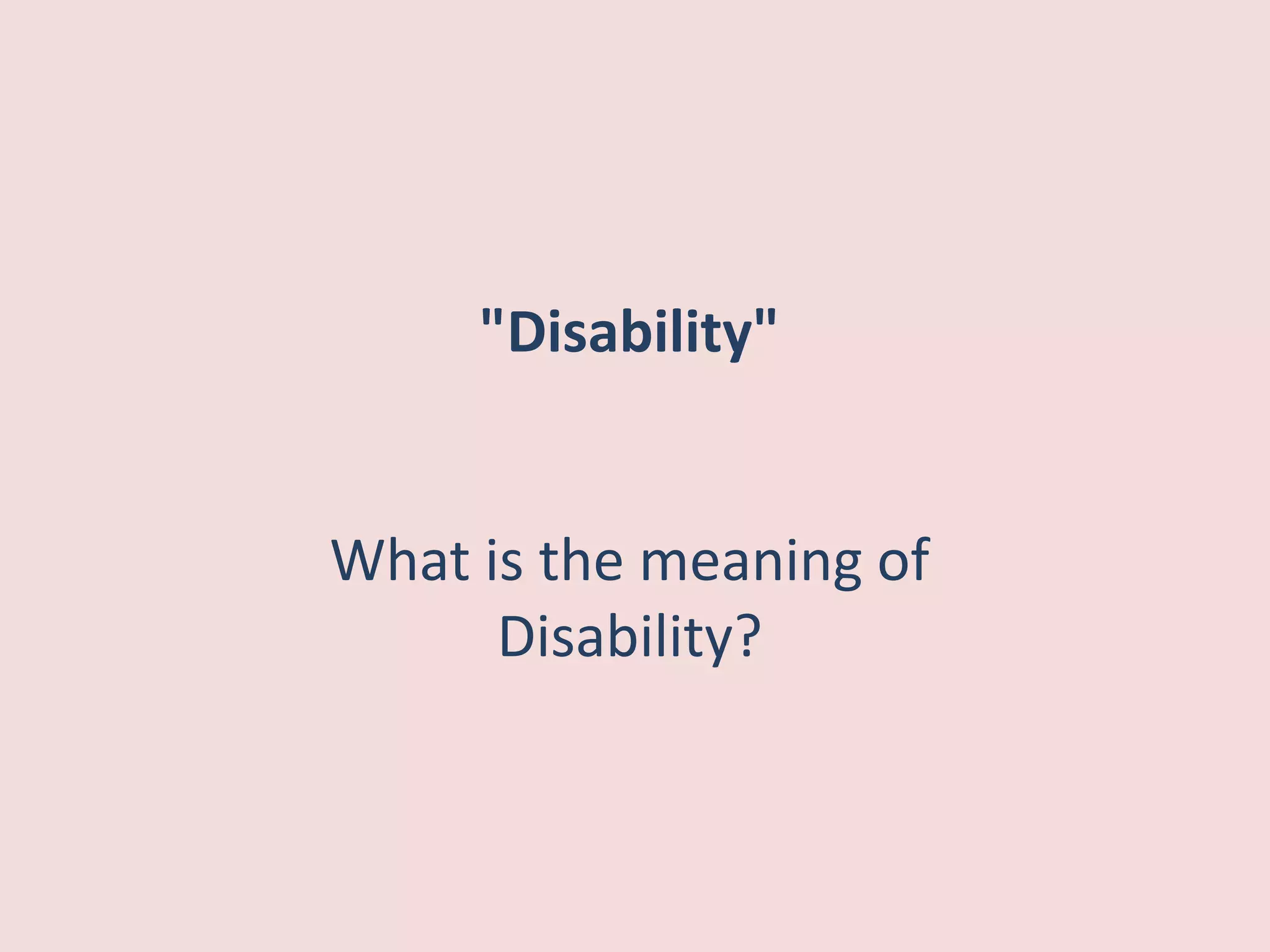 Different terms disabled, impairment, handicapped | PPTX