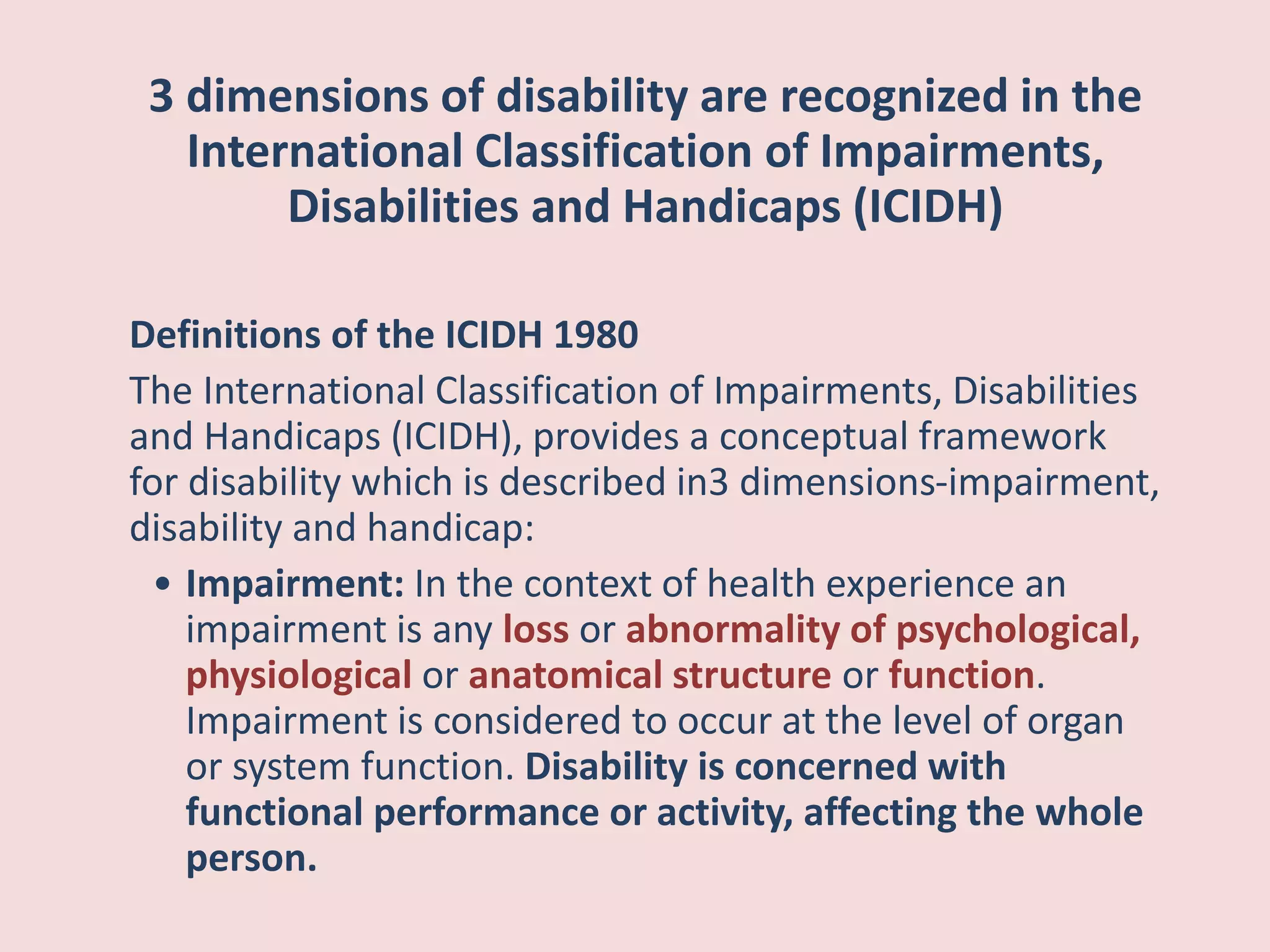 Different terms disabled, impairment, handicapped | PPTX