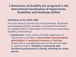 Different terms disabled, impairment, handicapped | PPTX