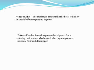 Different terms in the field of hospitality industry | PPTX