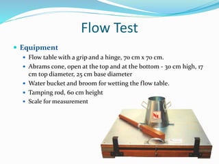 Standard test on fresh concrete | PPTX