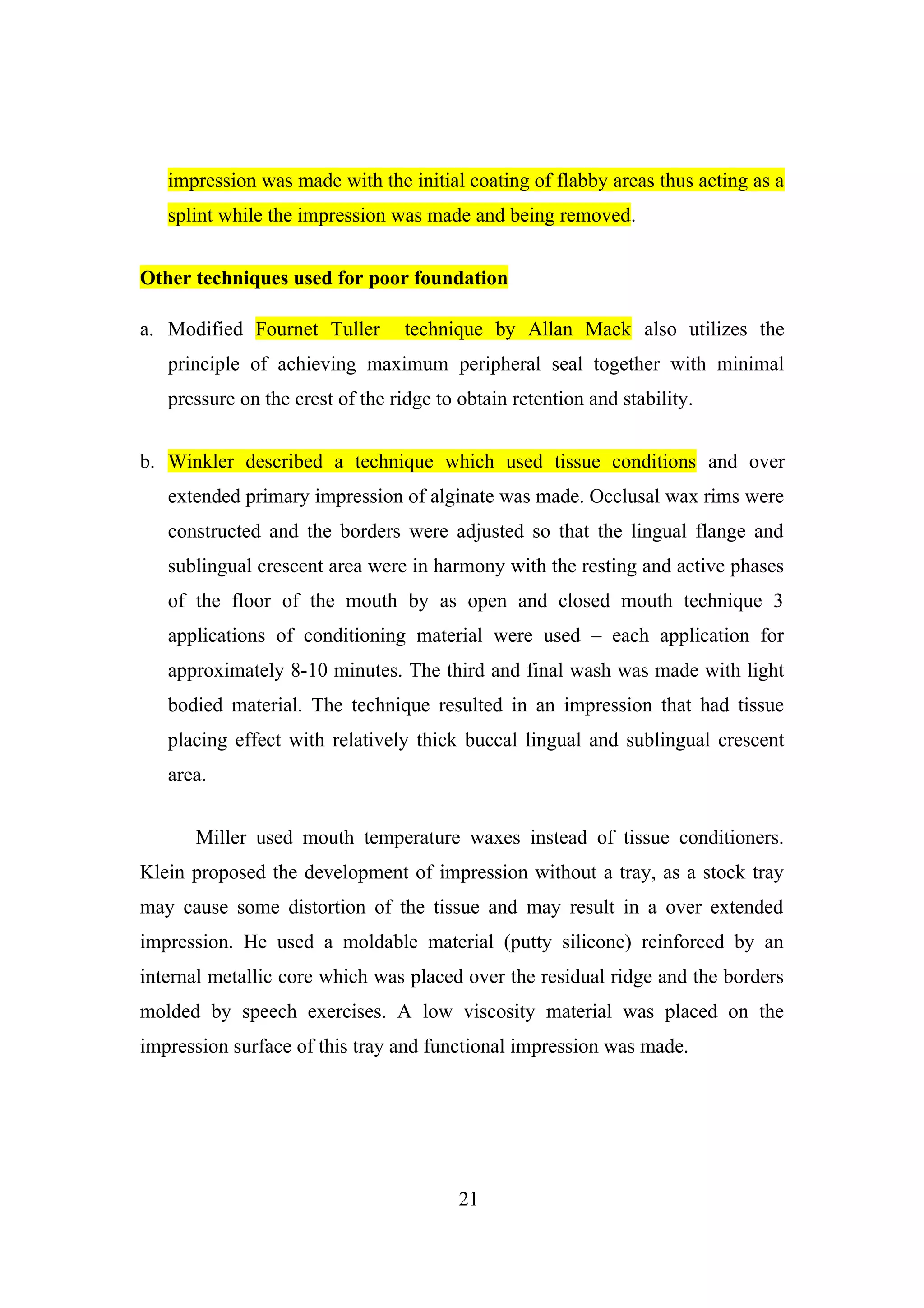 Different theories of impression making in complete denture treatment ...