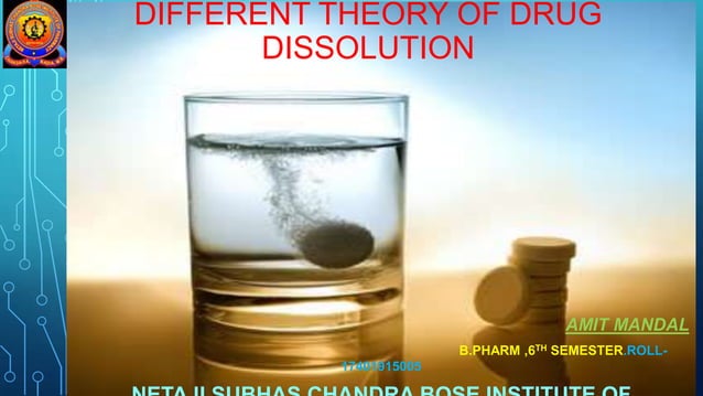 Different theory of drug dissolution | PPTX