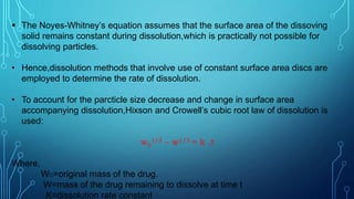 Different theory of drug dissolution | PPTX