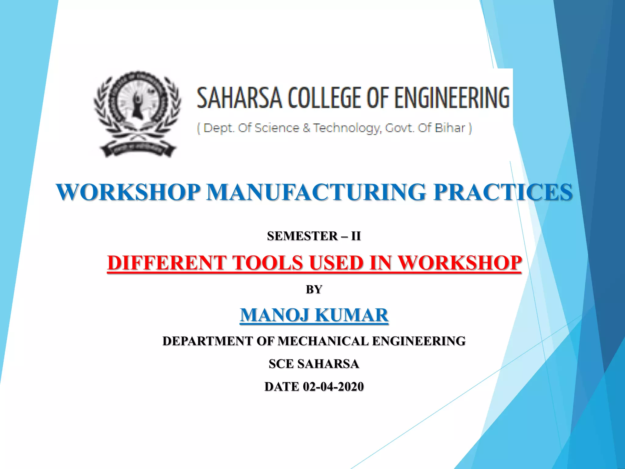 Different tools used in workshop | PDF