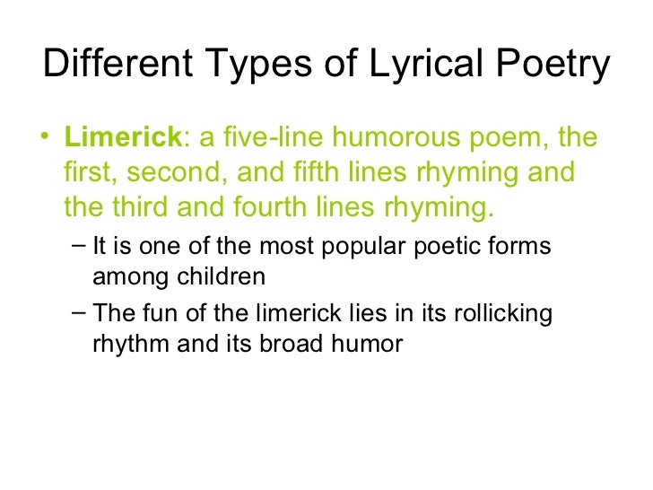 Types of lyric poetry - leeshery