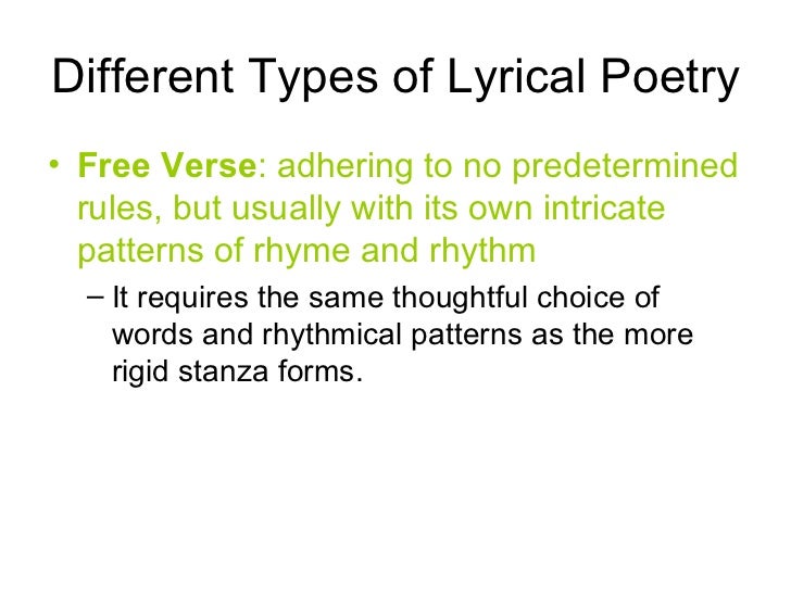 Different Types of Poetry