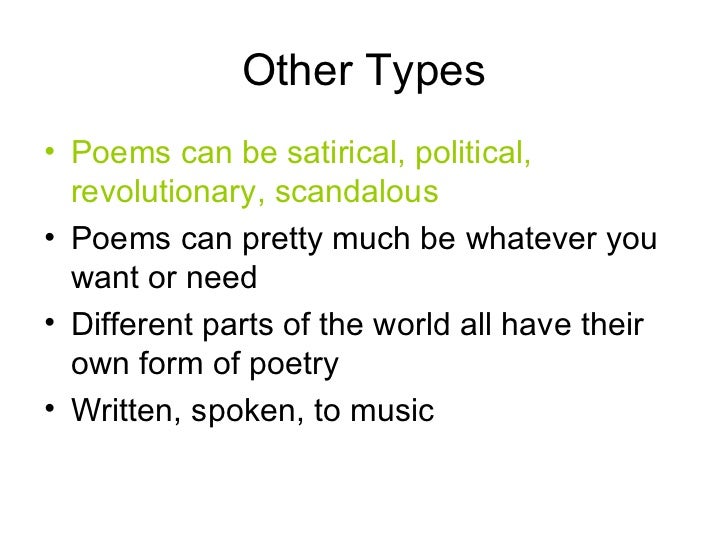 Different Types of Poetry