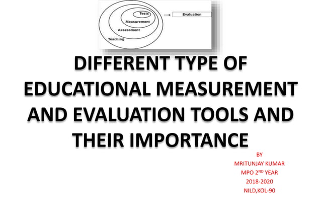 DIFFERENT TYPE OF EDUCATIONAL MEASUREMENT AND EVALUATION TOOLS AND ...