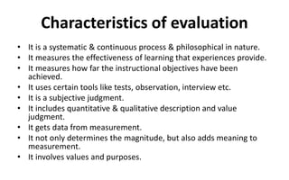 DIFFERENT TYPE OF EDUCATIONAL MEASUREMENT AND EVALUATION TOOLS AND ...
