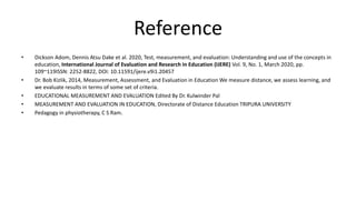 DIFFERENT TYPE OF EDUCATIONAL MEASUREMENT AND EVALUATION TOOLS AND ...
