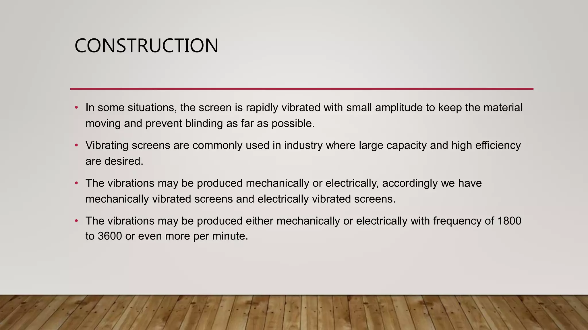 Different type of screening equipment and their application in chemical ...