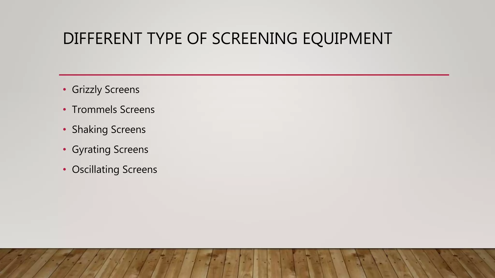 Different type of screening equipment and their application in chemical ...