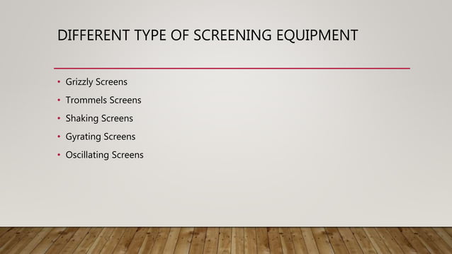 Different type of screening equipment and their application in chemical ...