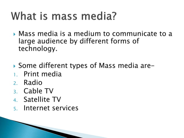 Different types of Mass Media And other Bonus Content | PPT
