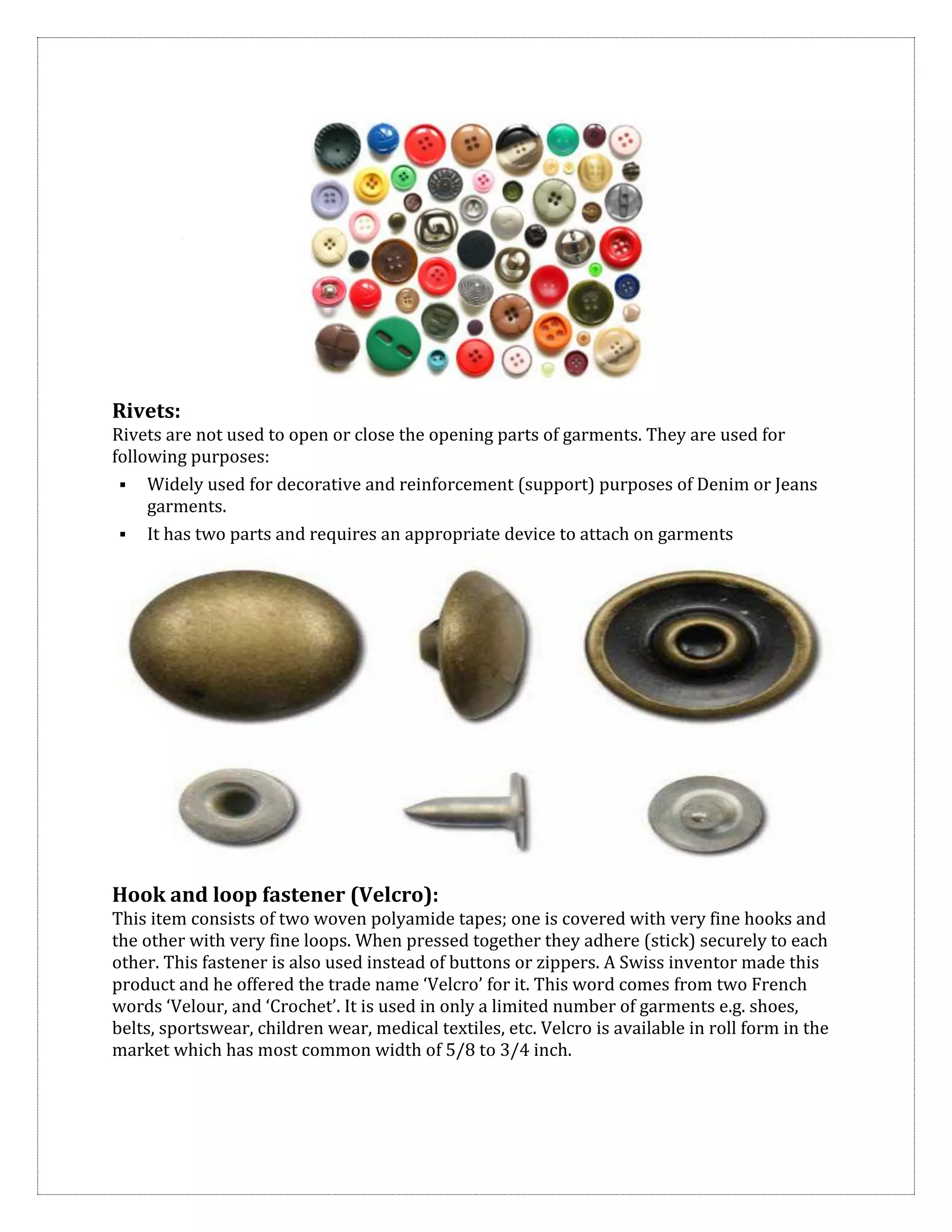 Different types of accessories used in garments | PDF