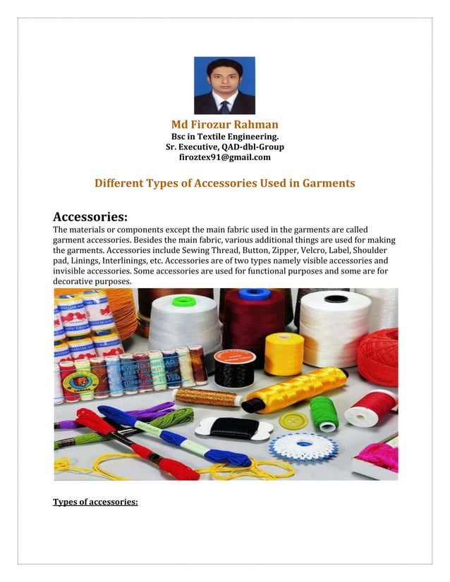 Different types of accessories used in garments | PDF | Women\'s ...