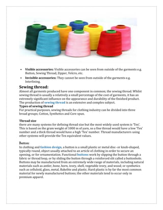 Different types of accessories used in garments | PDF