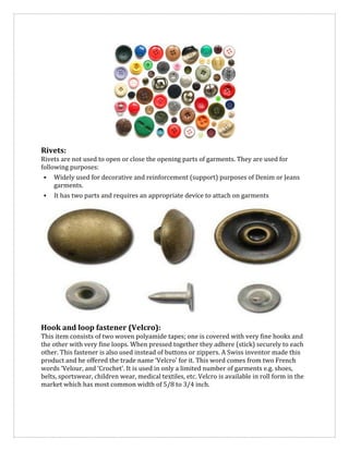 Different types of accessories used in garments | PDF