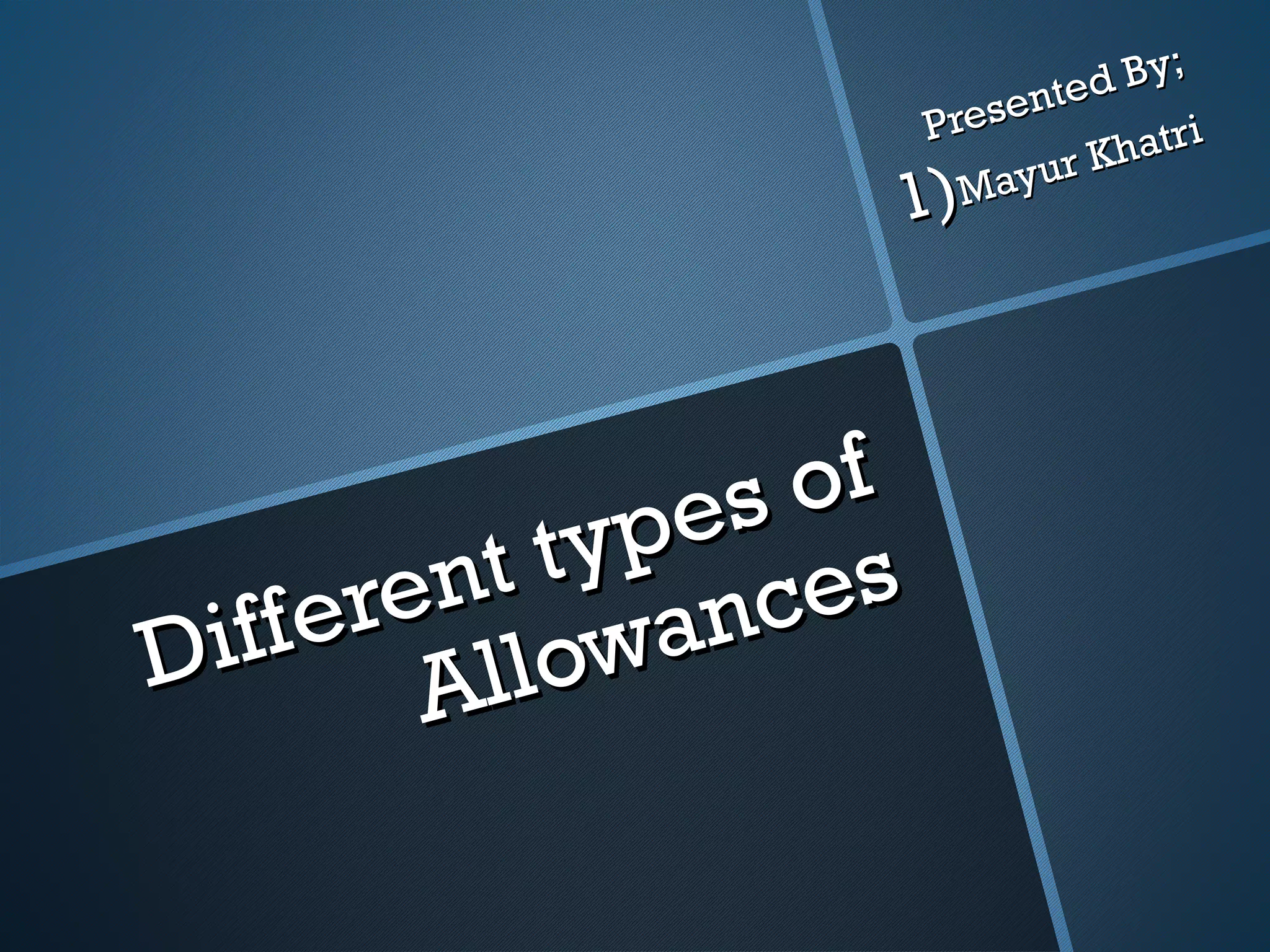 Different types of allowances | PPT