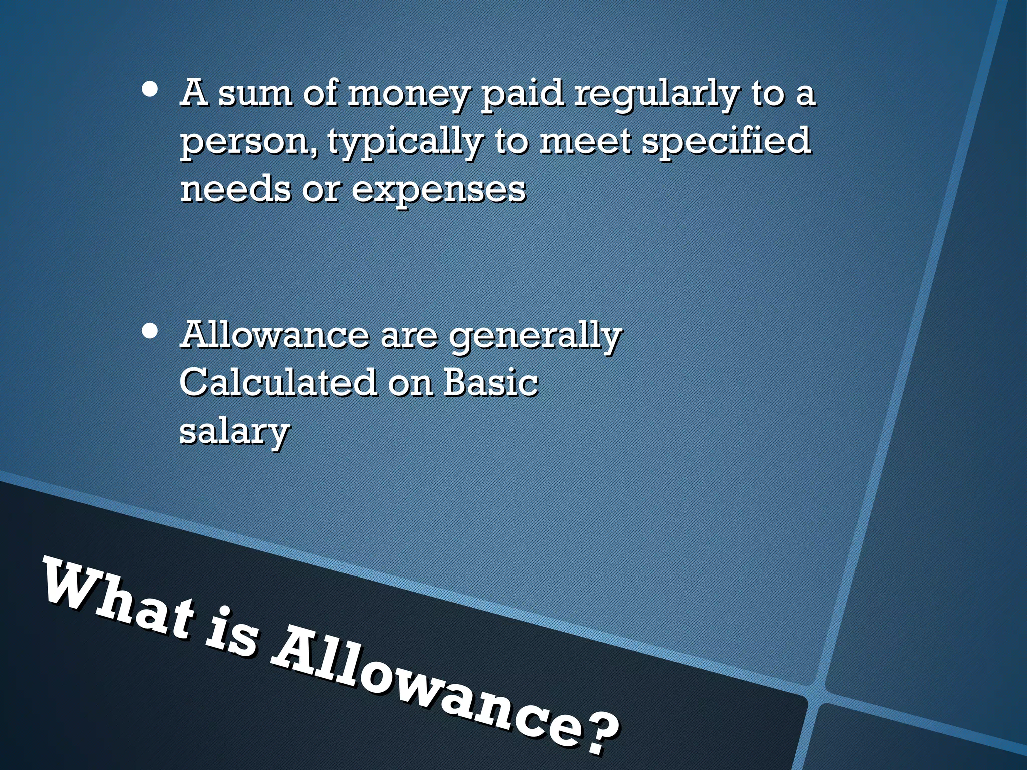 Different types of allowances | PPT