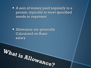 Different types of allowances | PPT