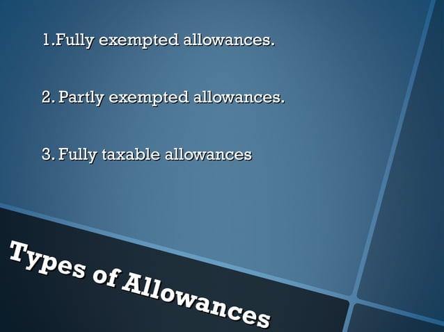 Different types of allowances | PPT | Government Support and Welfare ...