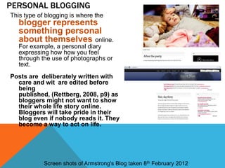 Different types of blog | PPTX | Internet for Beginners | Internet